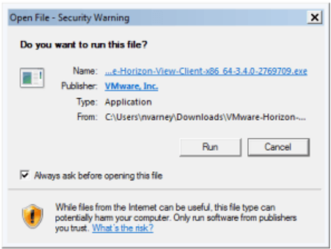 VMWare Horizon Client Installation Instructions - Office of the AVP & CTO